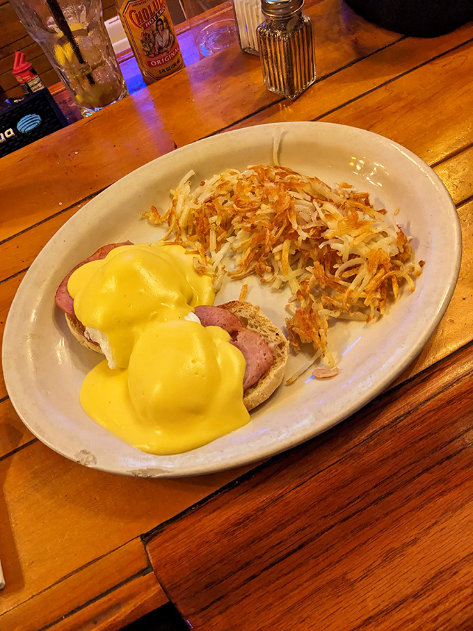 Eggs Benedict gets the Western treatment here, with hollandaise as golden as a California sunset and hash browns that demand attention.