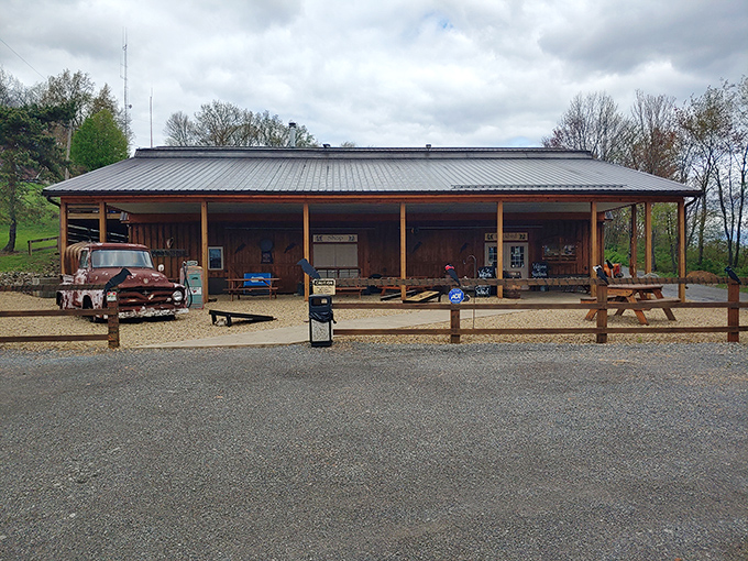 Blackbird Distillery embodies rustic Pennsylvania charm with its wooden porch and vintage truck&mdash;a place where spirits meet Appalachian hospitality.