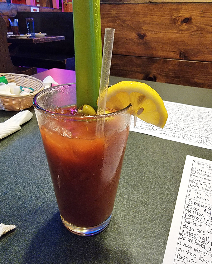 This Bloody Mary isn't just a drink—it's a meal, a conversation piece, and possibly the best reason to skip church.