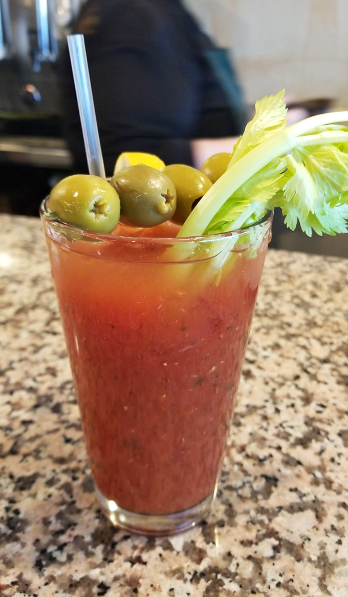 A Bloody Mary garnished with enough vegetables to count as a salad course&mdash;the perfect excuse to start drinking before noon.