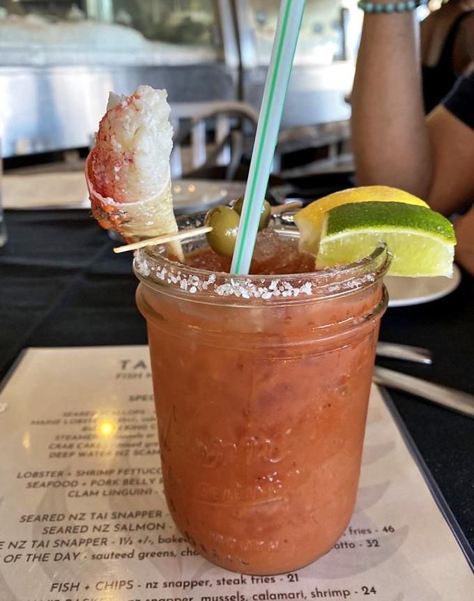 Their Bloody Mary comes with seafood on a stick – because drinking your vegetables is more fun when there's also treasure hunting involved.