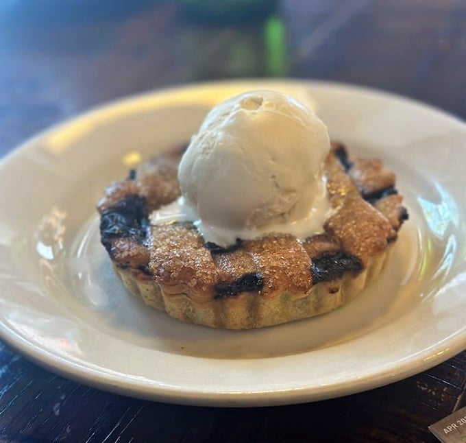 This blueberry pie with melting ice cream isn't dessert&mdash;it's what happiness would look like if it took physical form.