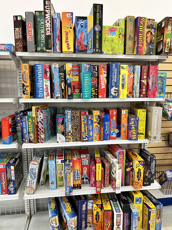 Board game bonanza! Where else can you find vintage Monopoly, barely-touched Trivial Pursuit, and that weird game your aunt bought you in 1992?