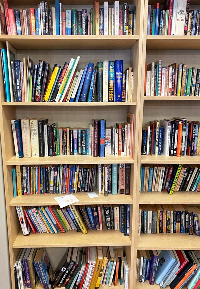 The book section isn't just shelves; it's a literary treasure hunt where bestsellers and obscure gems coexist in paperback harmony.