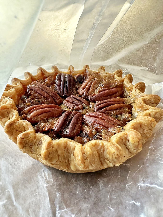 A bourbon pecan pie that would make your Southern grandmother both proud and jealous. Sweet, boozy perfection in every bite.