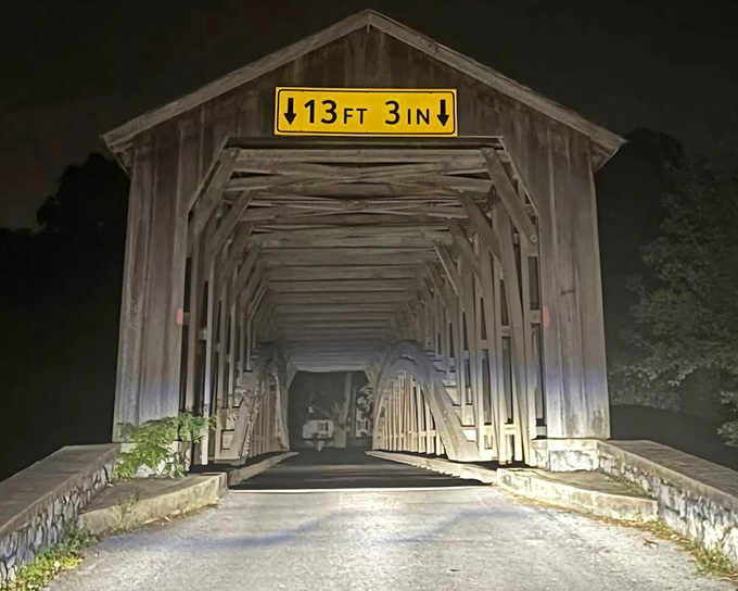 Nighttime lighting transforms the entrance into something magical, like finding Narnia but with better parking.