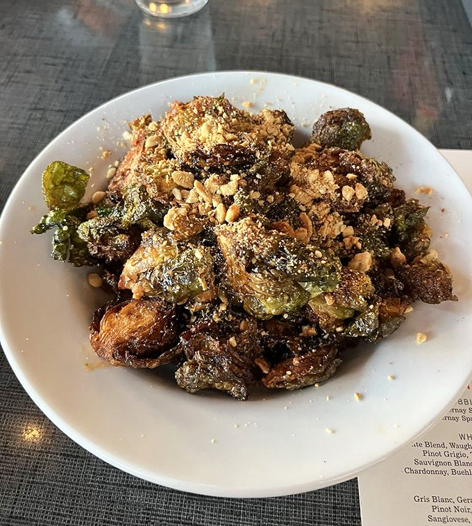 Brussels sprouts that could convert even the most dedicated vegetable skeptic. Crispy, nutty, and absolutely worth the trip alone.