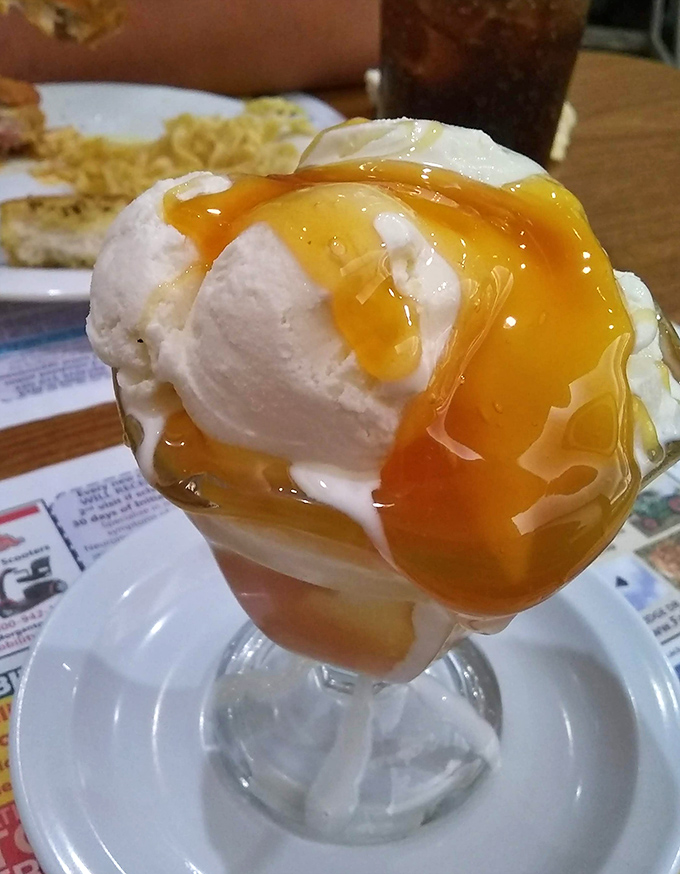 Ice cream and butterscotch sauce &ndash; proof that sometimes the simplest desserts are the ones that make you close your eyes in silent appreciation.