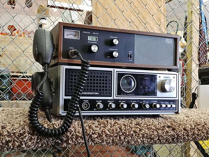 A CB radio setup from when "breaker breaker" was social media and truckers ruled the airwaves.