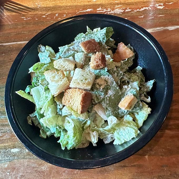 Even the Caesar salad gets special attention &ndash; crisp romaine, golden croutons, and just enough dressing to complement without drowning.