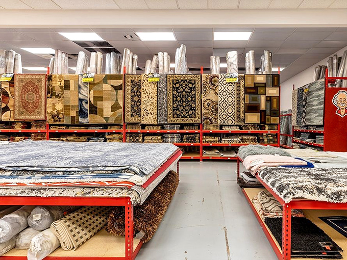 A carpet showroom that rivals fancy design stores, minus the fancy prices. Persian patterns without the Persian carpet investment.