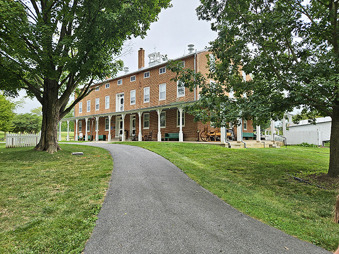 This historic brick building whispers stories of the past while providing a beautiful backdrop for present-day community gatherings.