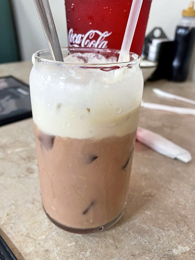 Coffee's sophisticated cousin: a chai latte topped with cold foam that's dressed for success and ready to energize your morning.