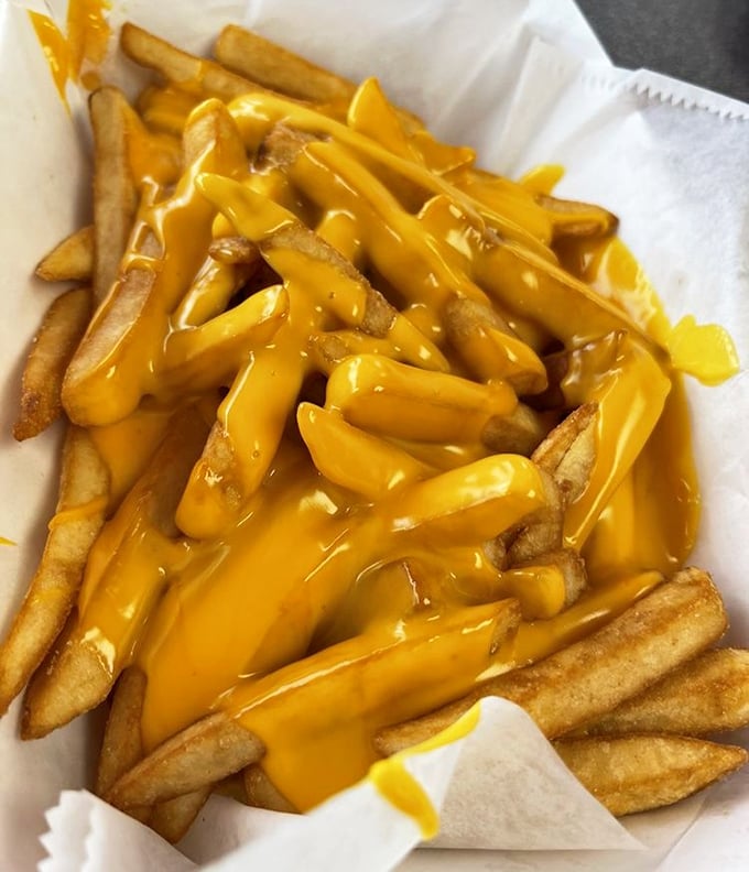 These cheese fries aren't just a side dish &ndash; they're a golden, gooey commitment to excess that makes no apologies and needs no explanation.