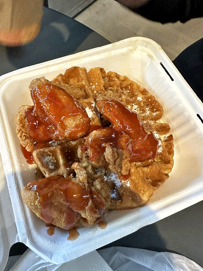 The breakfast-dinner mashup of your dreams. Chicken and waffles: where sweet meets savory in a relationship that actually works.