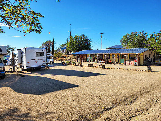 The Chloride Western RV Park &ndash; where modern nomads park their homes-on-wheels beside buildings that have weathered a century of desert seasons.