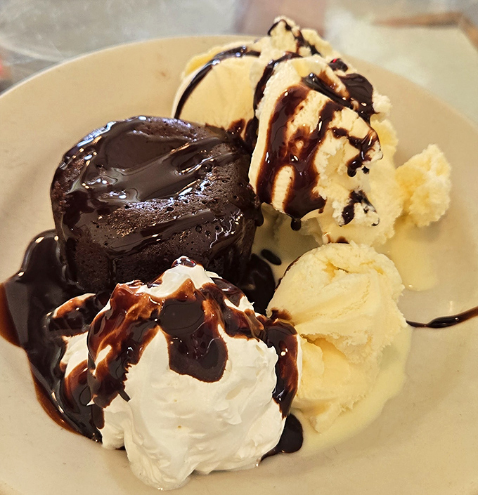 This chocolate lava cake doesn't just ooze&mdash;it performs a volcanic eruption of warm fudge that makes ice cream surrender immediately to its warm embrace.