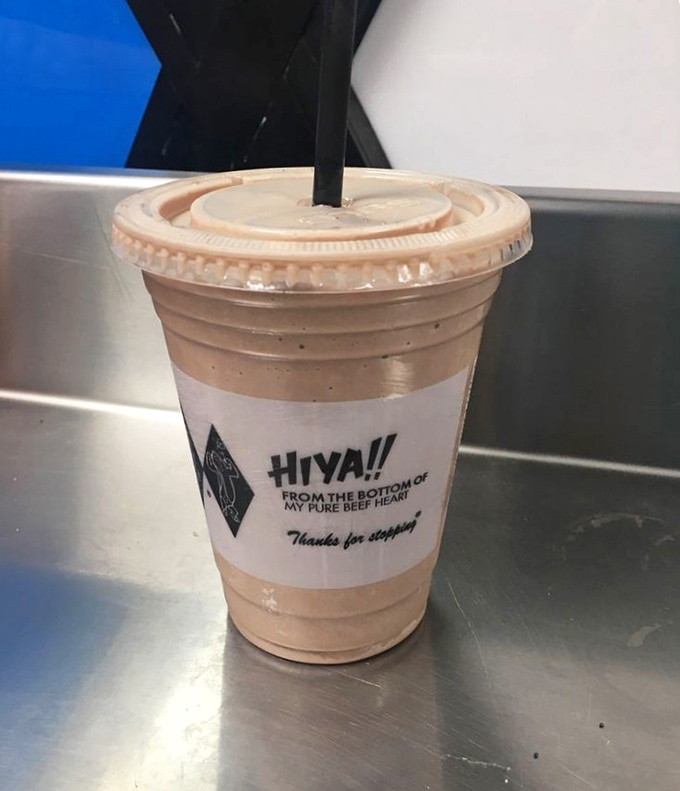 The chocolate malt comes with a friendly "HIYA!!" greeting, as if your taste buds needed any additional notification that something wonderful was about to happen. 