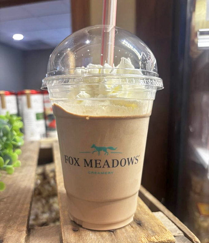 A milkshake so thick and creamy it makes you wonder if straws were invented specifically for this moment of pure dairy bliss.