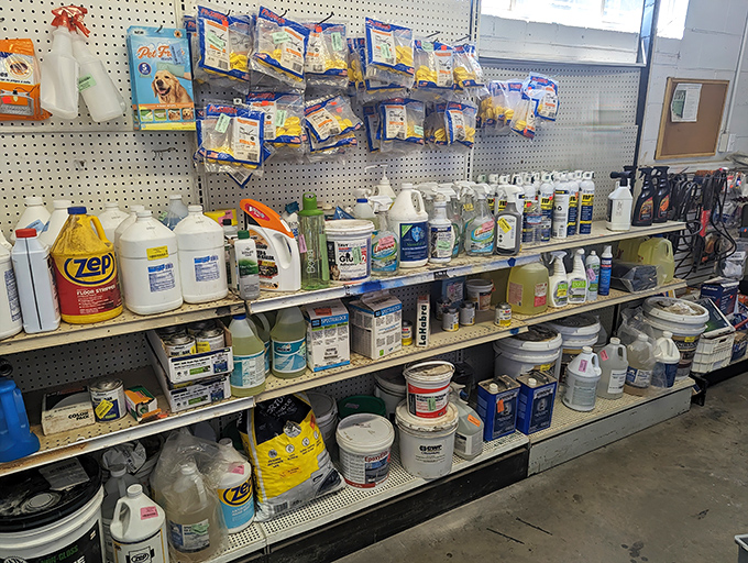 Cleaning supplies galore! From industrial-strength solutions to everyday essentials, all priced to make your inner neat freak rejoice.