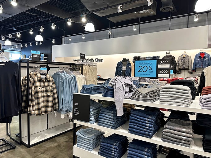 Calvin Klein's minimalist approach extends beyond their underwear designs. Clean lines and neatly folded stacks create an irresistible tableau of wardrobe essentials.