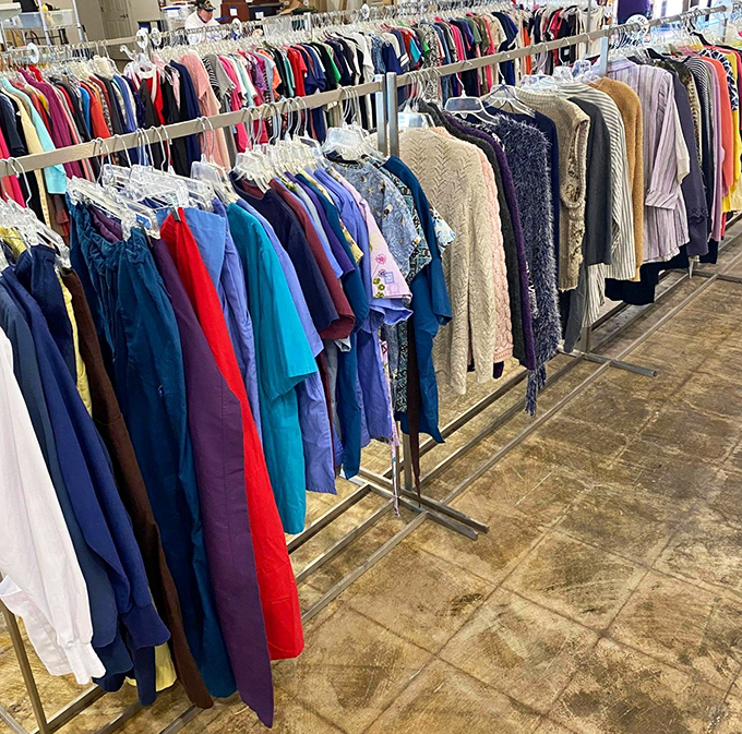 Color-coded clothing racks make hunting for your size a breeze. That perfect blue dress isn't just affordable&mdash;it's already broken in for comfort.