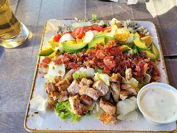 A Cobb salad that actually makes you excited about eating vegetables. Those avocado slices and bacon bits aren't just toppings&mdash;they're promises.