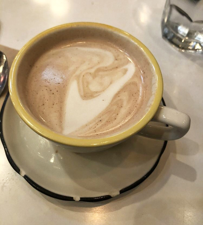 A perfect latte swirl that says, "Yes, delis take coffee seriously too." The ideal companion to your morning nosh.