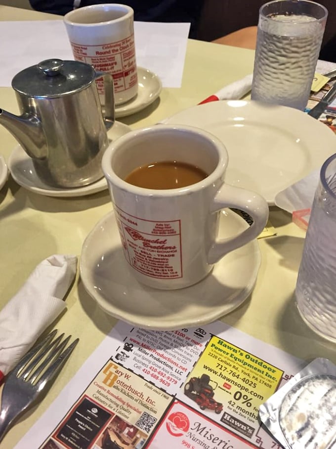 The lifeblood of diners everywhere&mdash;honest coffee served in a mug that's seen more stories than a librarian on overtime.