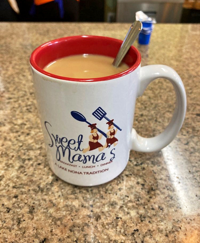 The coffee comes in mugs big enough to swim in&mdash;perfect for the marathon of deliciousness that awaits you.