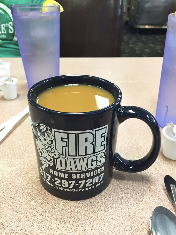 The coffee comes in mugs with local character&mdash;because even your caffeine delivery system should have a sense of place.