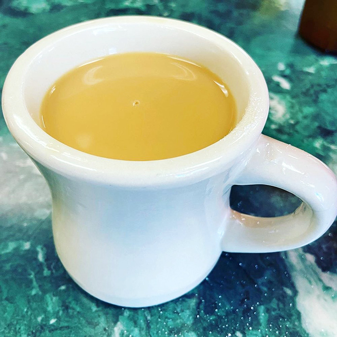 That classic diner coffee &ndash; not fancy, not pretentious, just honest-to-goodness caffeine in a sturdy mug that feels right in your hand.