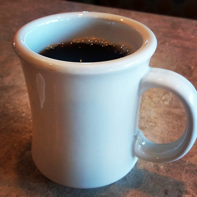 The lifeblood of morning warriors everywhere&mdash;honest-to-goodness diner coffee in a sturdy mug that promises unlimited refills and unlimited possibilities.