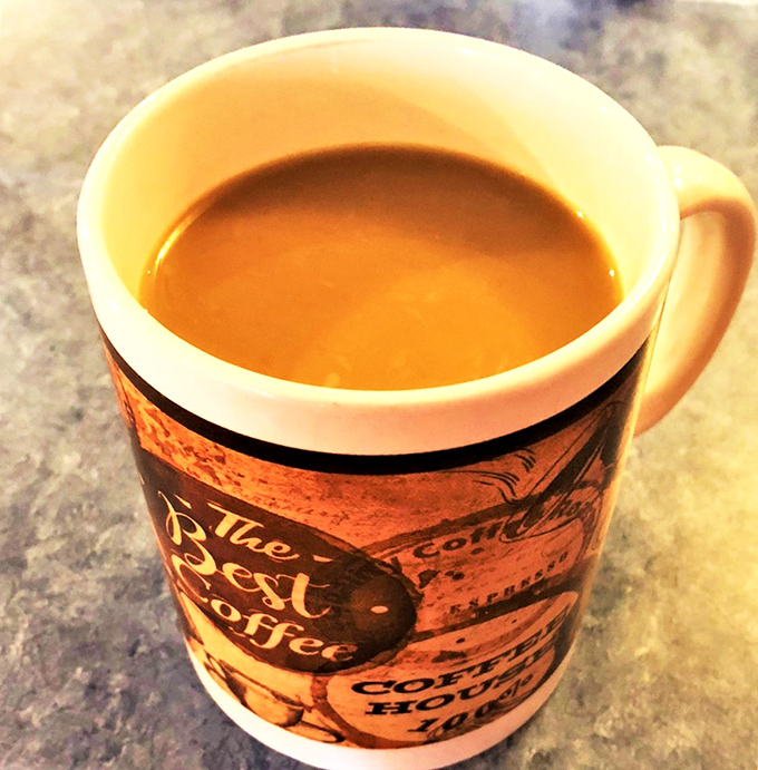 Coffee served in a mug substantial enough to count as weight training. The perfect companion for marathon breakfast conversations. 