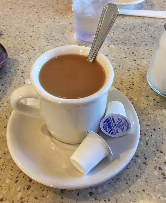 That classic diner coffee &ndash; not pretentious, not complicated, just reliable fuel served in the iconic thick white mug that somehow makes it taste better.