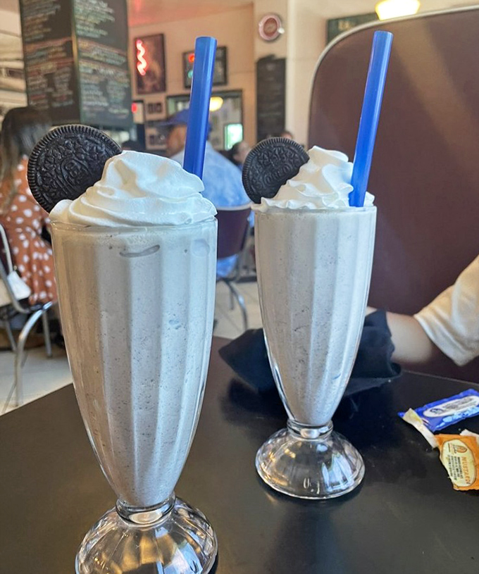 Cookies and cream milkshakes topped with Oreos&mdash;proof that sometimes the simplest pleasures are the most transcendent.