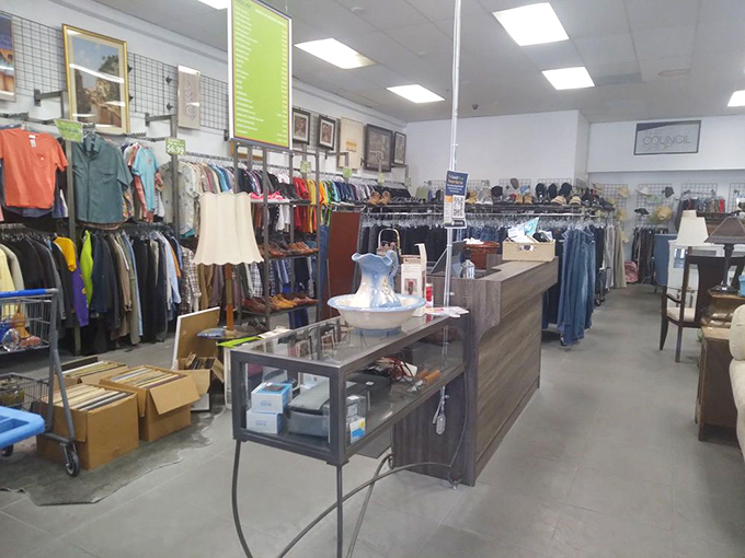 The heart of operations, where treasures are priced and processed before finding their way to new homes and second lives.