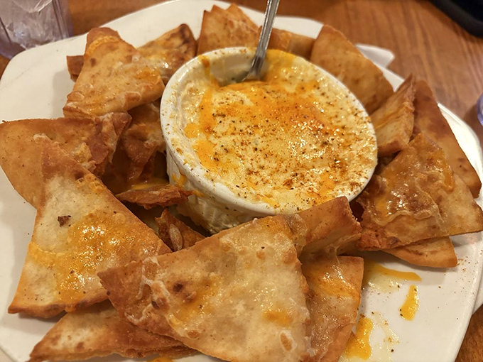 The crab dip with homemade chips&mdash;a dish so addictive it should come with a warning label and possibly a support group.
