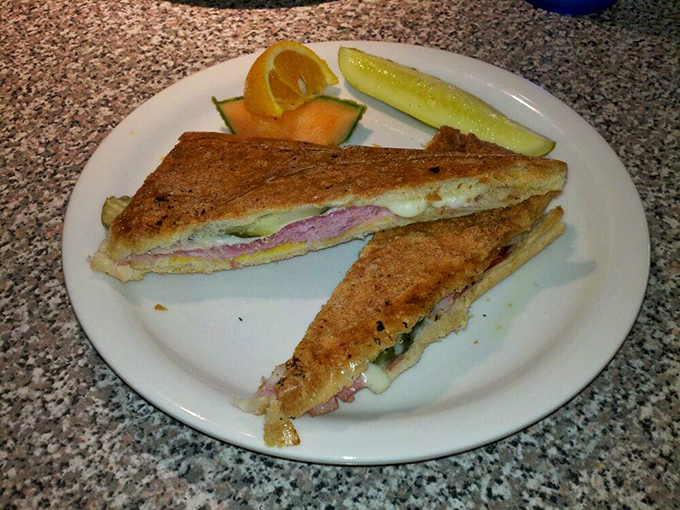 This sandwich isn't just pressed; it's been given a warm, toasty hug that melts everything into harmonious lunch perfection.