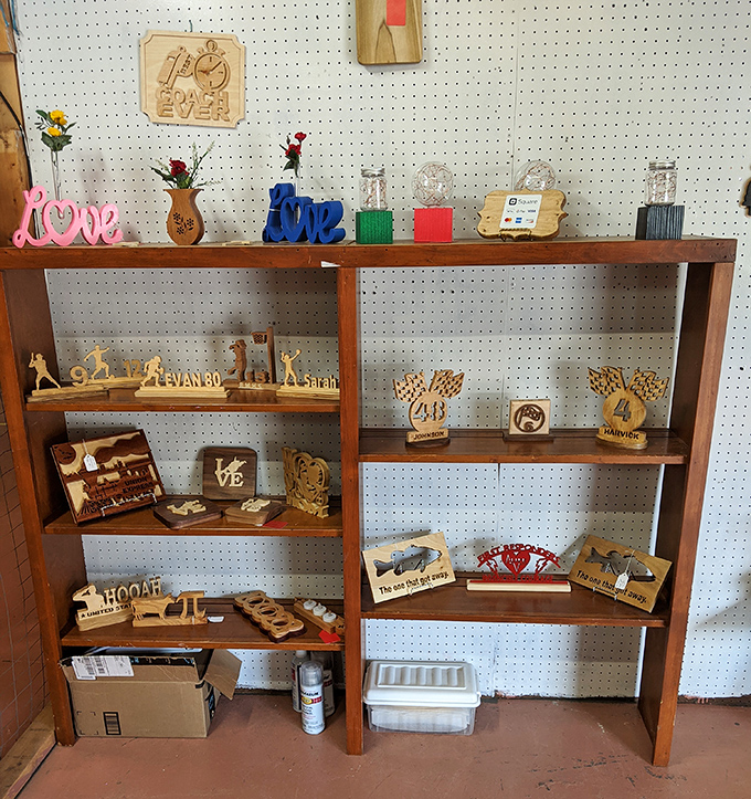 Wooden craftsmanship with a side of humor – these kitchen signs prove that West Virginians take their food seriously, but not themselves.