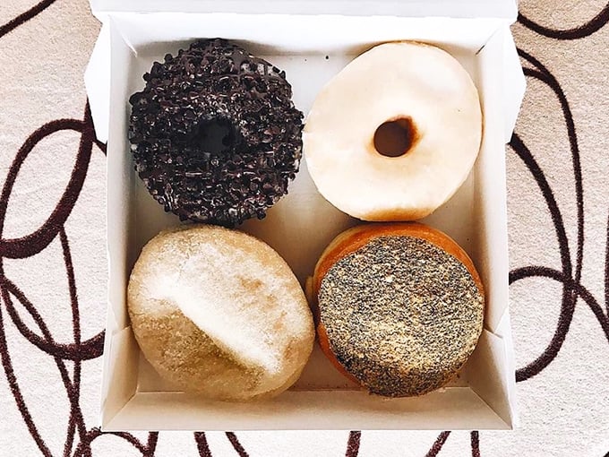 A box of donuts that makes you question everything you thought you knew about vegan food. These aren't substitutes—they're upgrades.