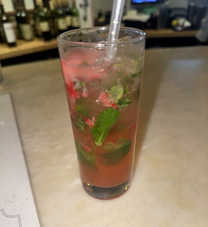 A dragonberry mojito that makes you forget it's Tuesday and you drove here from Columbus.