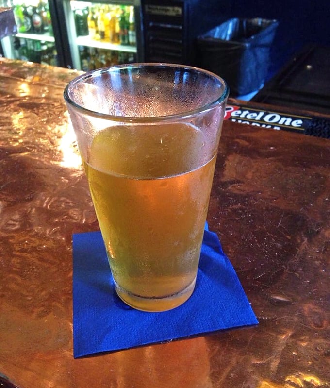 Sometimes the simplest pleasures are best&mdash;a cold beer on a blue napkin at a bar that feels like it's been waiting for you all day.