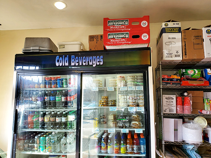 The beverage cooler stands ready to provide the perfect companion to your sandwich masterpiece.