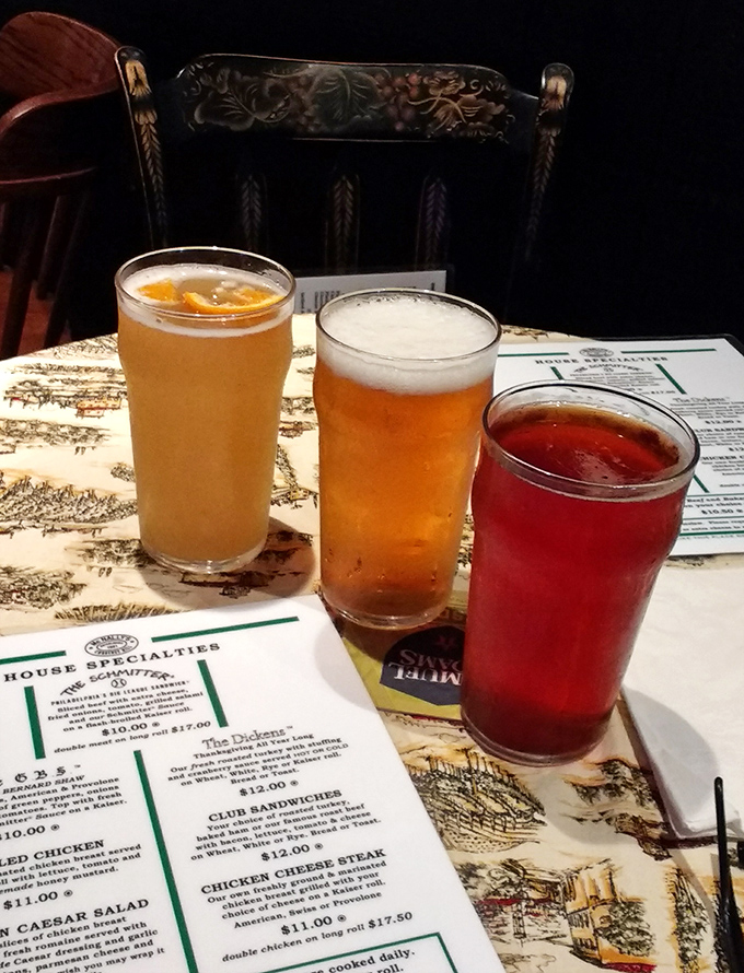 Three glasses of liquid happiness await their starring role in your meal. Beer and conversation&mdash;a pairing as old as civilization itself. 