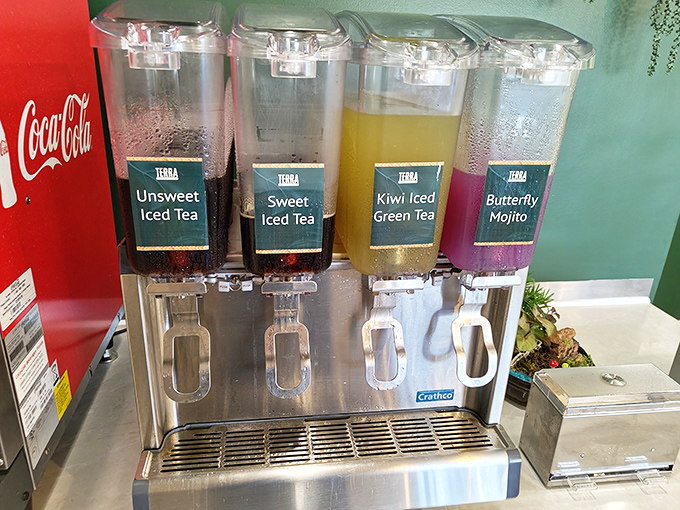 House-made beverages that bring color to your meal &ndash; the Butterfly Mojito's purple hue is like a sunset in a glass.