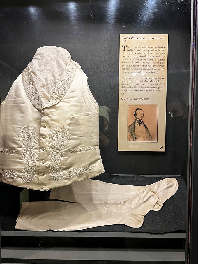 These delicate garments remind us that beneath the gothic legend lived a real man with everyday concerns.