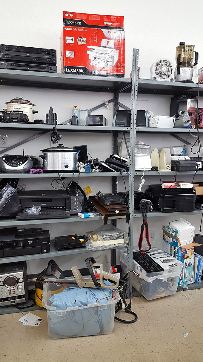 The electronics section: where yesterday's cutting-edge technology finds new purpose in today's nostalgic homes.