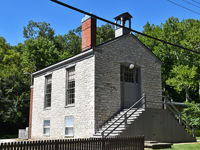 This limestone civic building stands as solid as the community it serves, a testament to the days when public structures were built to inspire as well as function.