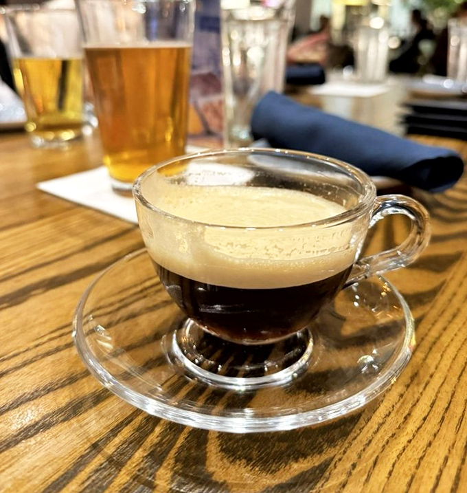 That's not just coffee, that's liquid motivation in a glass—Cuban coffee with its perfect crema cap promising delicious alertness.